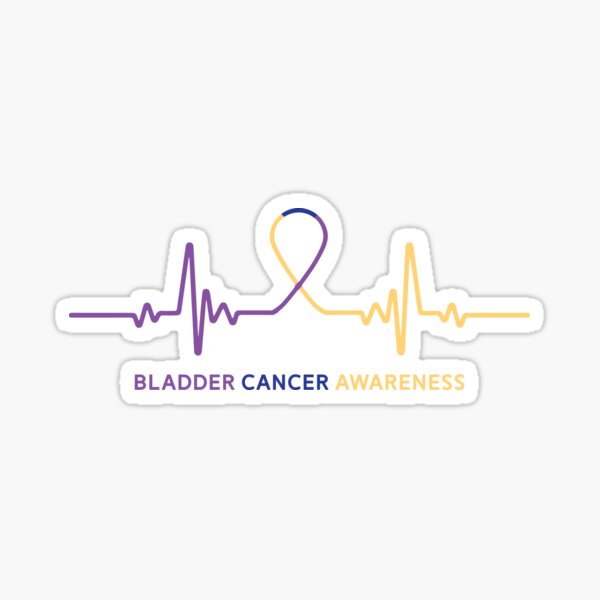 "Bladder Cancer Awareness Ribbon Heartbeat" Sticker for Sale by ...