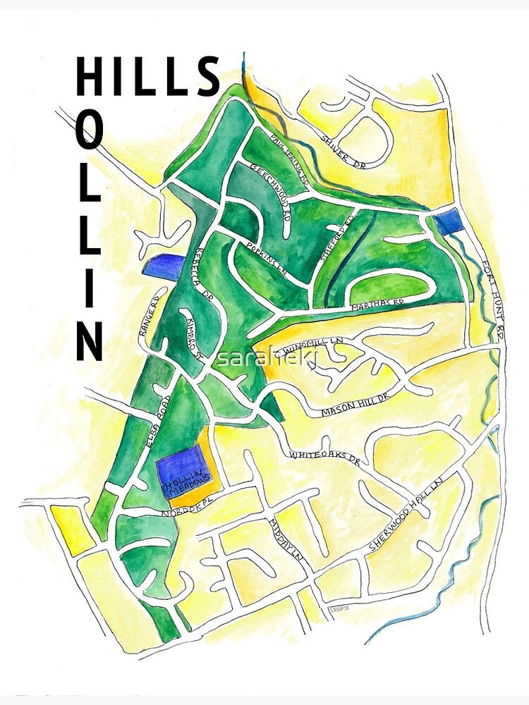 "Hollin Hills Neighborhood Map" Poster for Sale by sarahekj | Redbubble