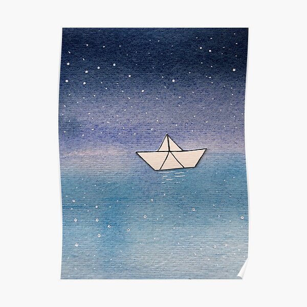 "Paper boat" Poster by Kateb0u | Redbubble