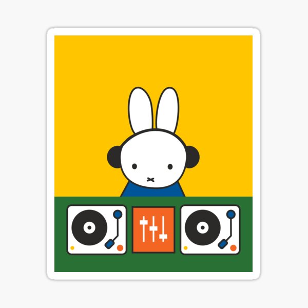 "DJ Rabbit kids" Sticker for Sale by goatboyjr | Redbubble