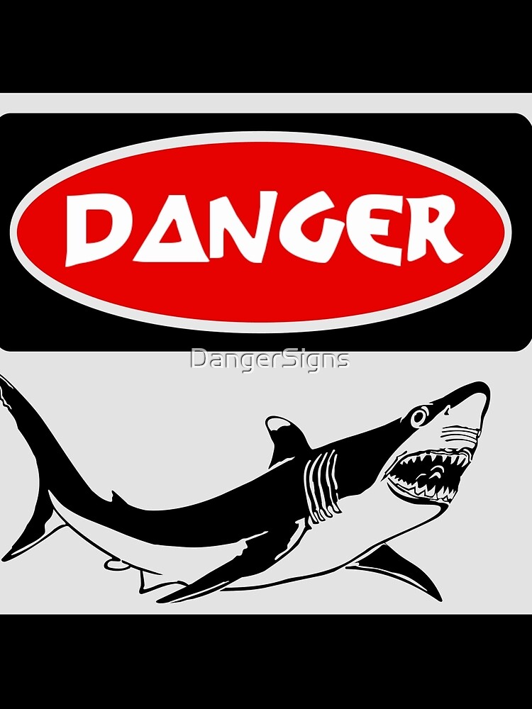 "DANGER SHARK, FUNNY FAKE SAFETY SIGN" Scarf by DangerSigns | Redbubble
