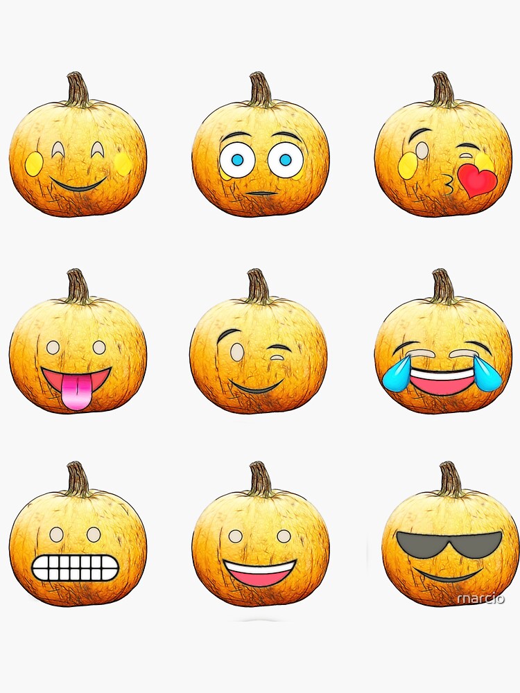 "PUMPKINS EMOJIS HALLOWEEN" Sticker by rnarcio | Redbubble