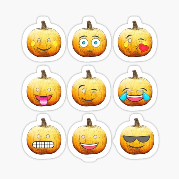 "PUMPKINS EMOJIS HALLOWEEN" Sticker by rnarcio | Redbubble