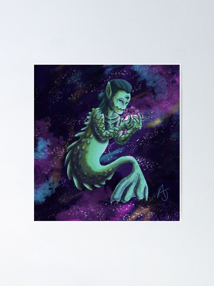 "Space Merman" Poster by ashjack-art | Redbubble