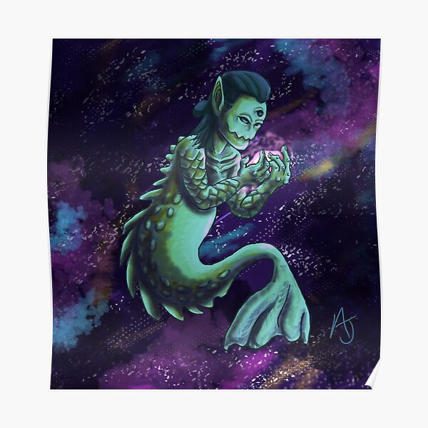 "Space Merman" Poster by ashjack-art | Redbubble