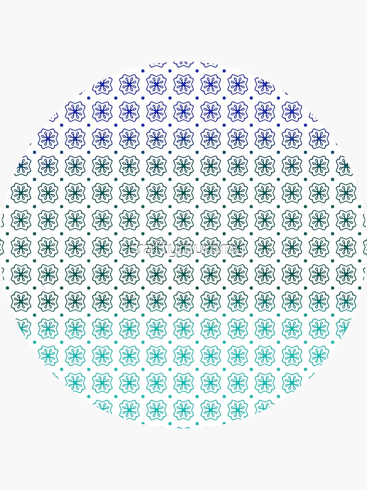 "Flower Stamp Pattern in Blue Green" Sticker for Sale by craftymummy ...