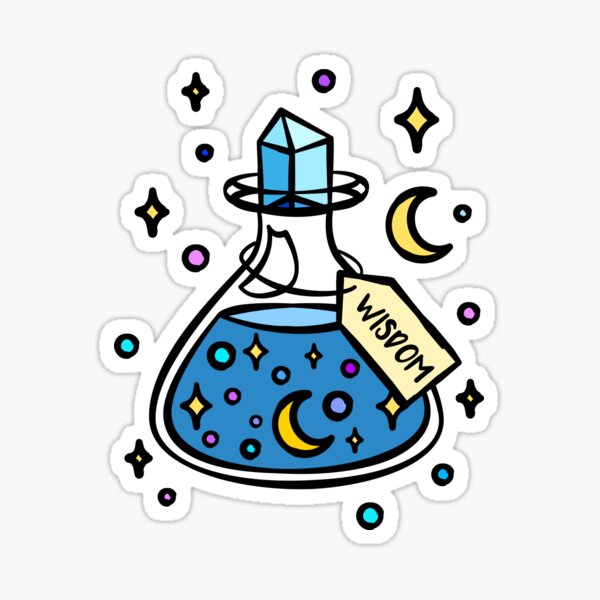 "Wisdom Magic Potion Bottle. Magical Blue Intelligence Potion Brew ...