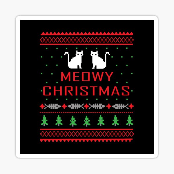 "Cat Meowy Christmas" Sticker by URBANBOX | Redbubble