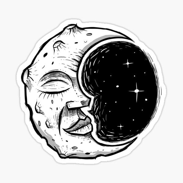 "Moon Face" Sticker for Sale by TheMaker | Redbubble
