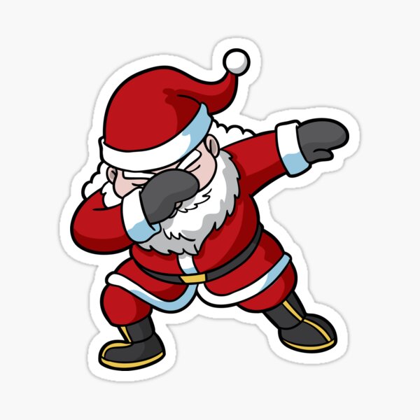 "Christmas Dabbing White Santa" Sticker for Sale by frittata | Redbubble
