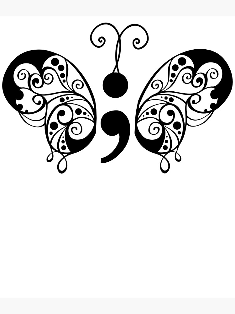 "Semicolon Butterfly" Art Print by Gusa | Redbubble