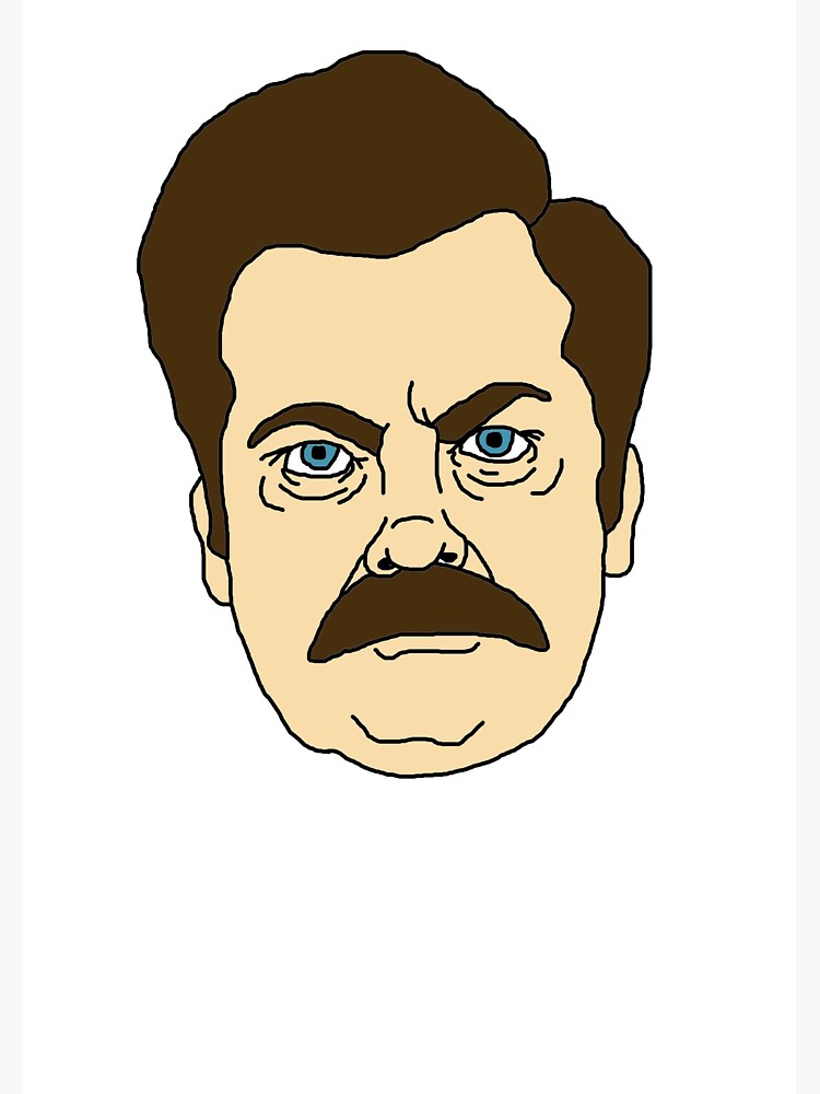 "Ron Swanson parks and recreation " Sticker for Sale by GoodVibesOnlyCo ...