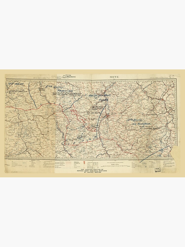 "World War I German Army Positions Map (circa 1918)" Poster by ...