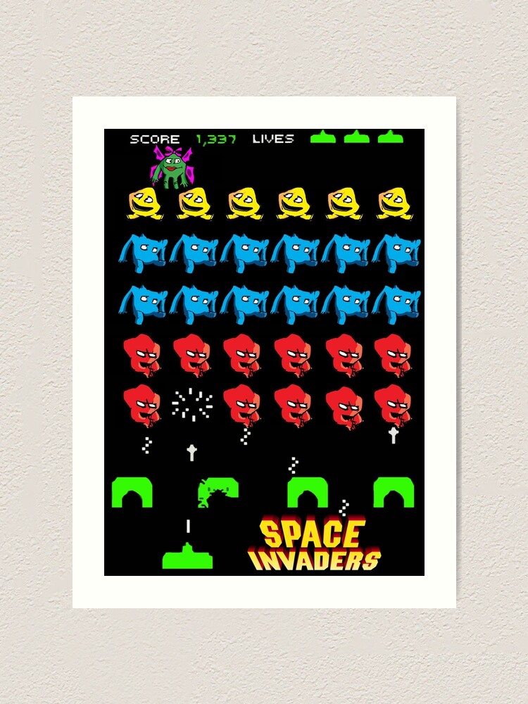 "Space Invaders Screen Cartoon" Art Print by tnewton69 | Redbubble