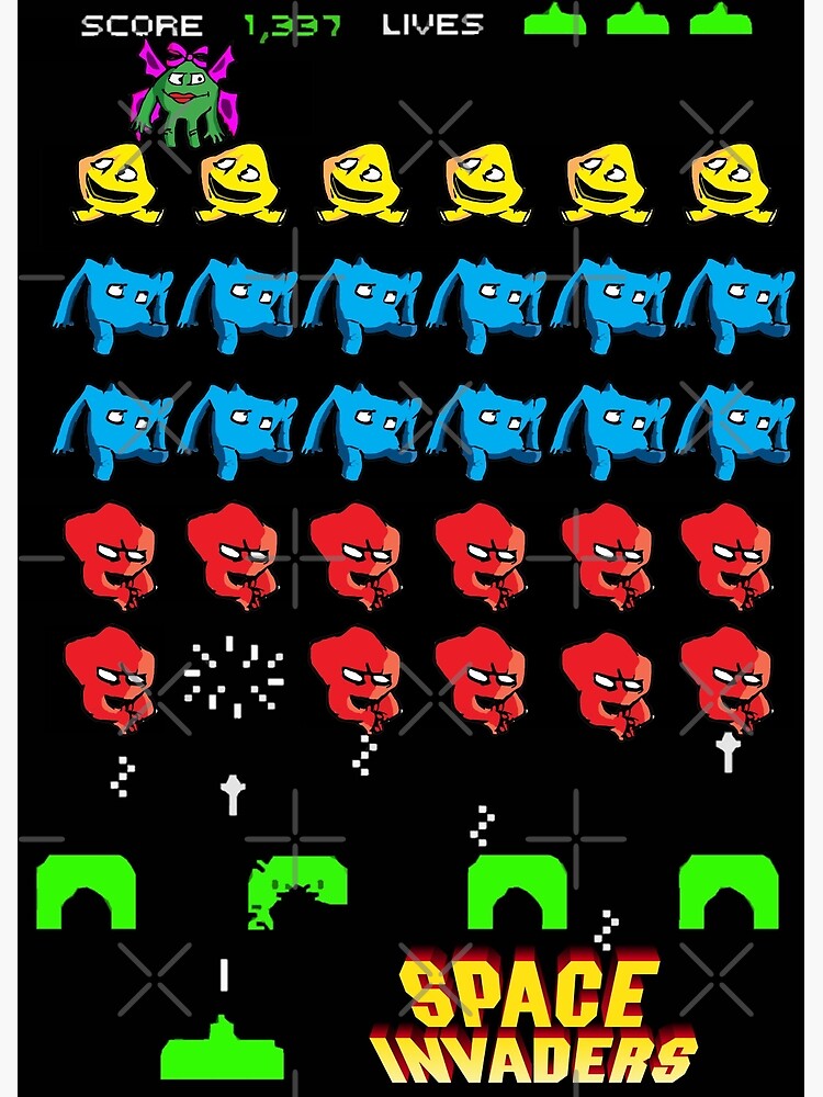 "Space Invaders Screen Cartoon" Art Print by tnewton69 | Redbubble