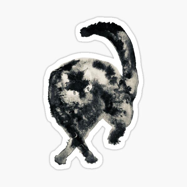 "Shameless Cats: Silhouette Attention Black Cat" Sticker for Sale by ...