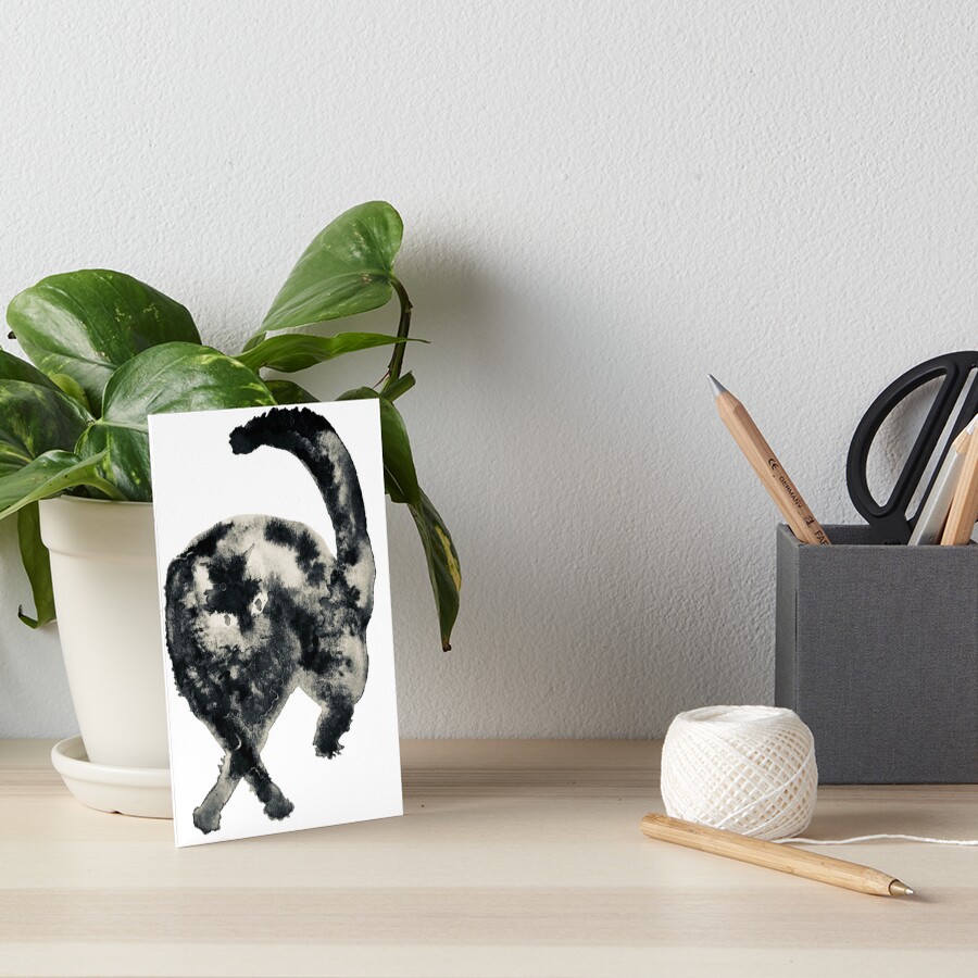 "Shameless Cats: Silhouette Attention Black Cat" Art Board Print for ...