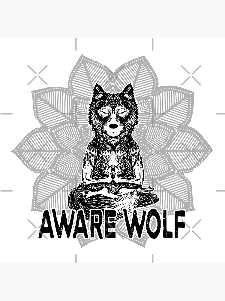 "Aware Wolf - Meditating Werewolf Mandala" Poster by jitterfly | Redbubble