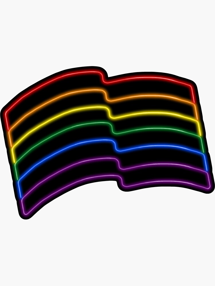 "gay neon pride flag" Sticker for Sale by lemniscate-shop | Redbubble