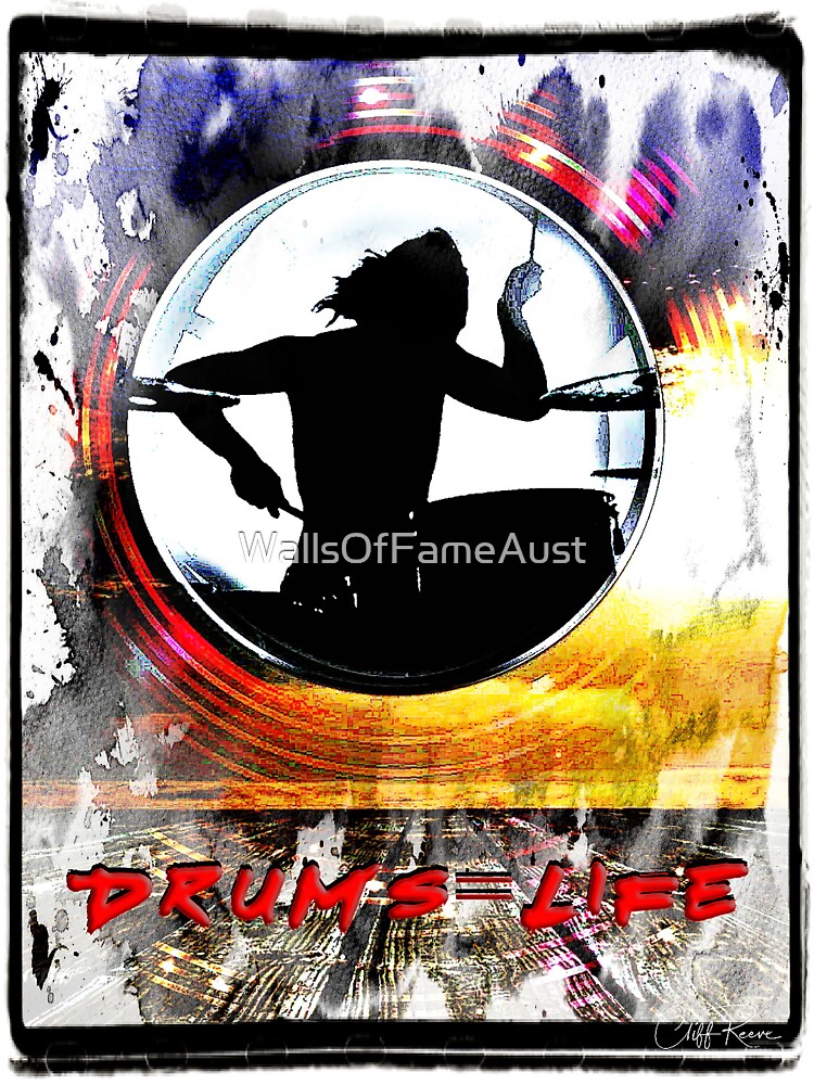 "Drummer Abstract. Drums = Life. WallsOfFame" Sticker for Sale by ...