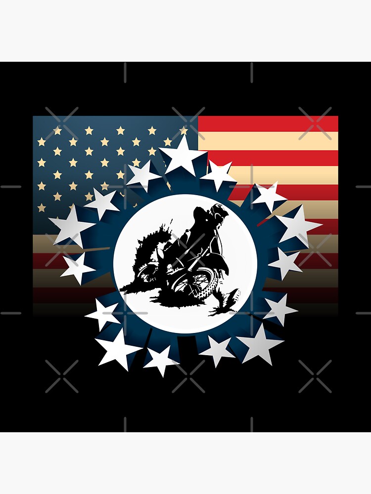 "Motocross MXON American USA Flag Design Patriotic Fan" Sticker for ...