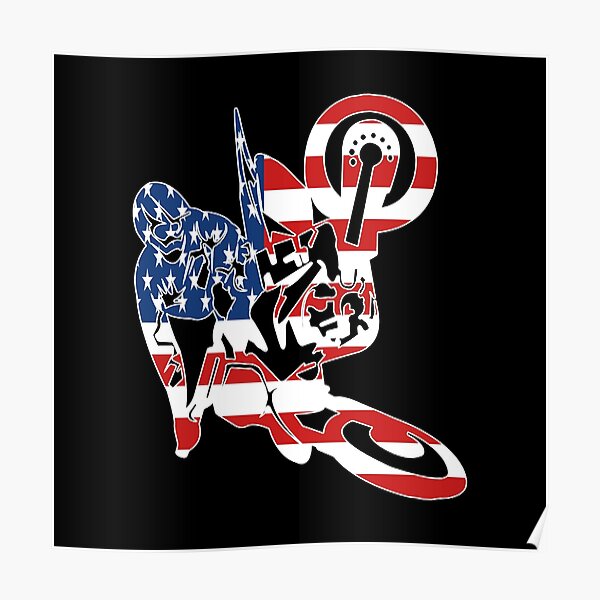 "MXON Motocross American Flag Dirt Bike USA Silhouette USON Design ...