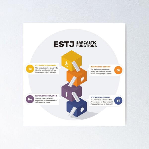 "ESTJ Sarcastic Functions" Poster for Sale by eilamona | Redbubble