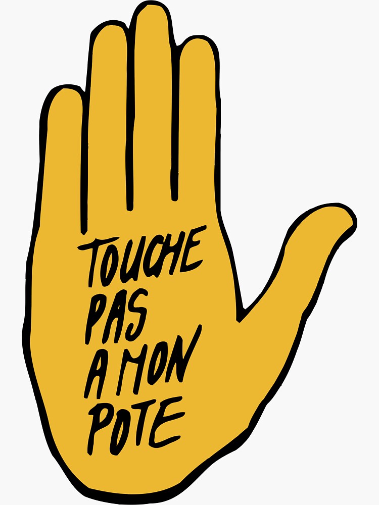 Sticker avec l'œuvre « Touche pas à mon pote » de l'artiste ...