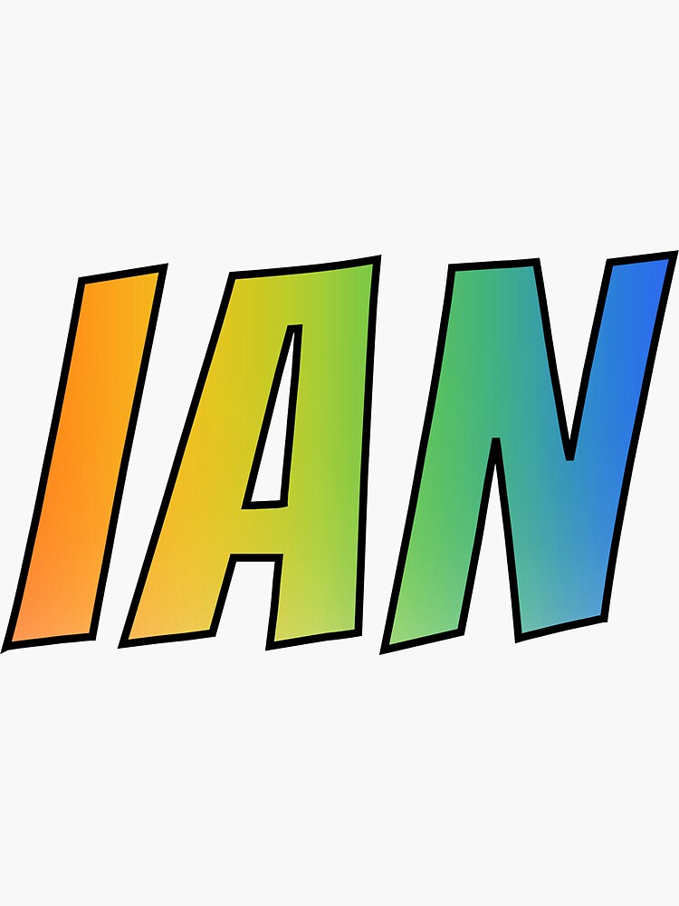 ""IAN" First Name Rainbow Gradient Pattern" Sticker for Sale by aponx ...