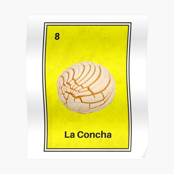 "La Concha Cute Mexican Loteria Card" Poster for Sale by casadeloteria ...