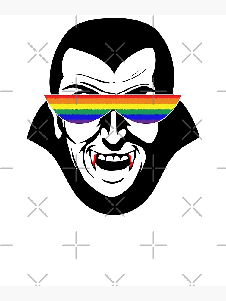 "Gay Dracula Rainbow Sunglasses Vampire LGBT" Poster by wrestletoys ...