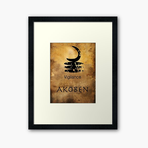 "Akoben Adinkra Symbol" Framed Art Print for Sale by GrimalkinStudio ...