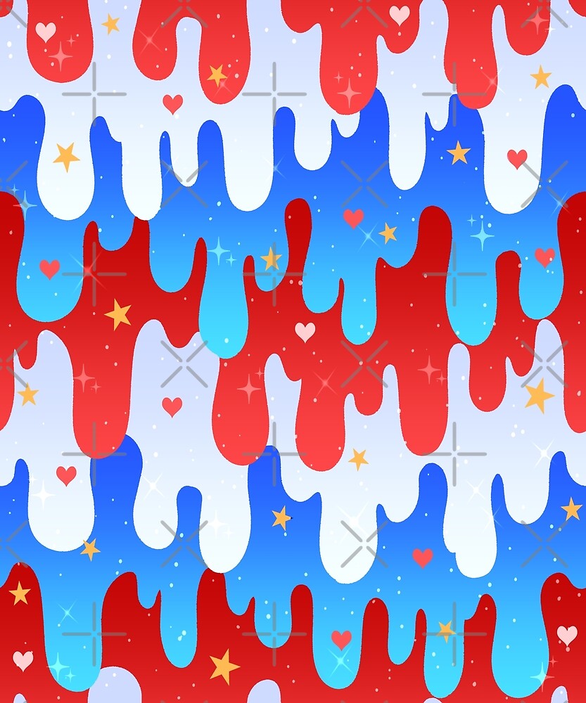 "Red White and Blue Slime " by Paisley Yazel | Redbubble