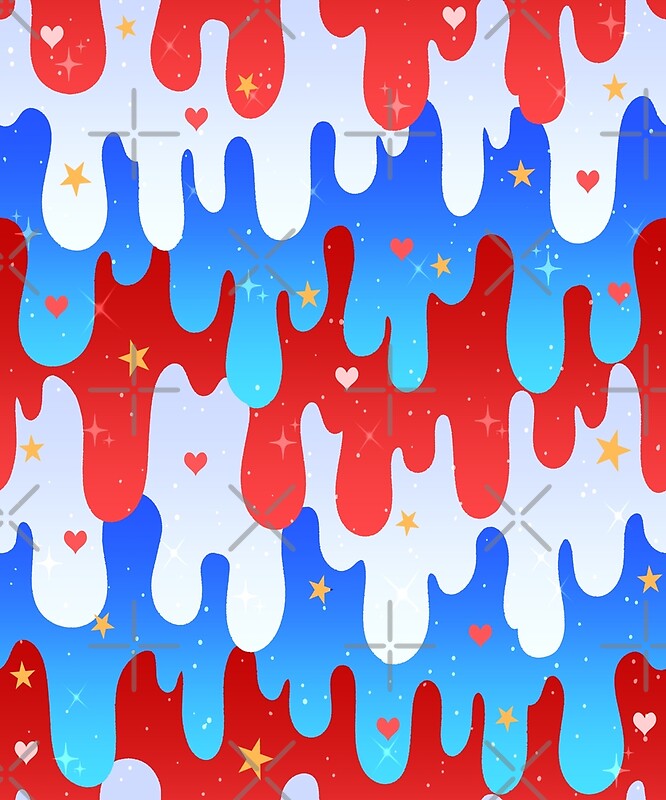 "Red White and Blue Slime " by Paisley Yazel | Redbubble