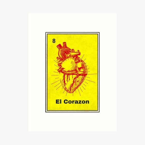 "El Corazon Mexican Loteria Card" Art Print by casadeloteria | Redbubble