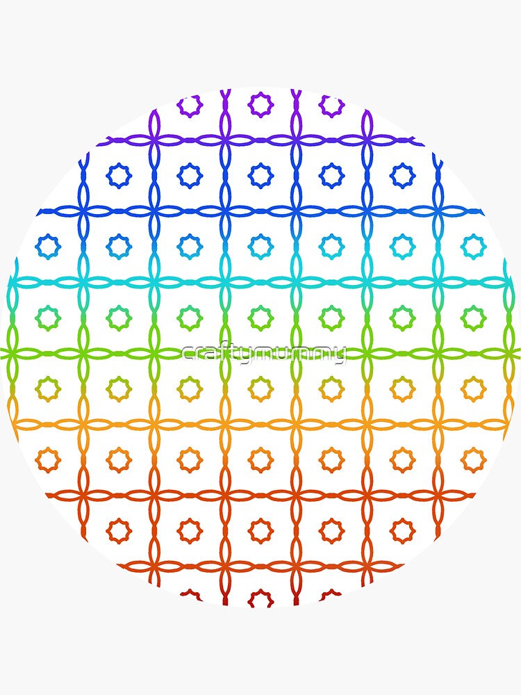 "Star Grid Pattern Rainbow" Sticker by craftymummy | Redbubble
