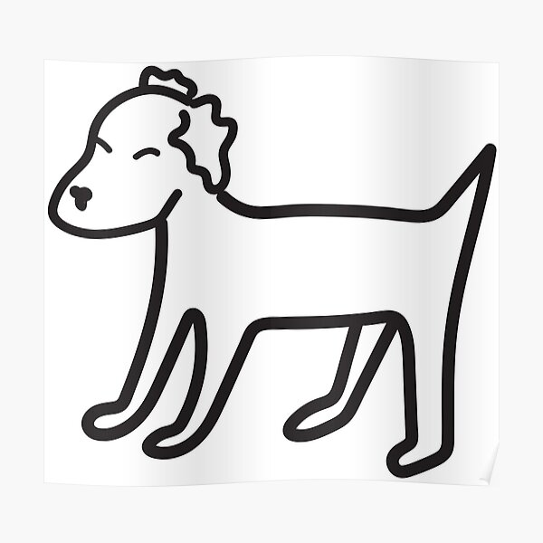 "Dog Black Line Drawing" Poster for Sale by designcardinal | Redbubble