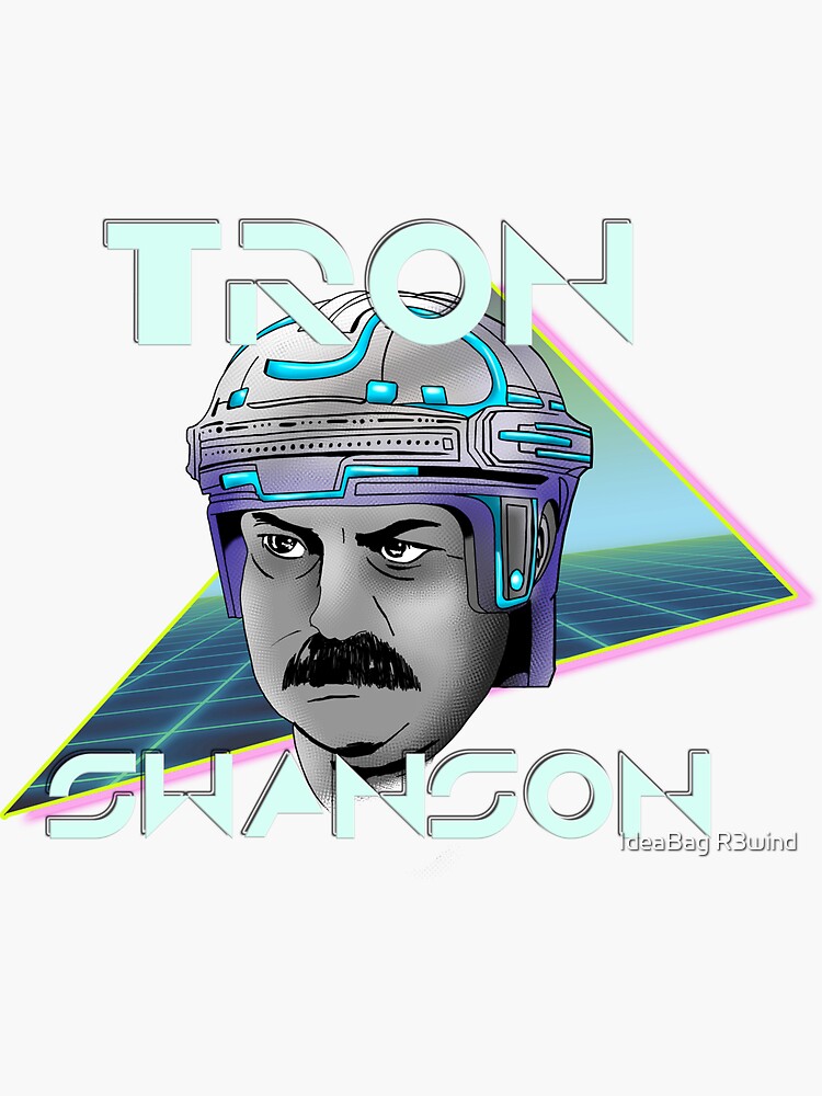 "Tron Swanson" Sticker for Sale by Rewind-Art | Redbubble