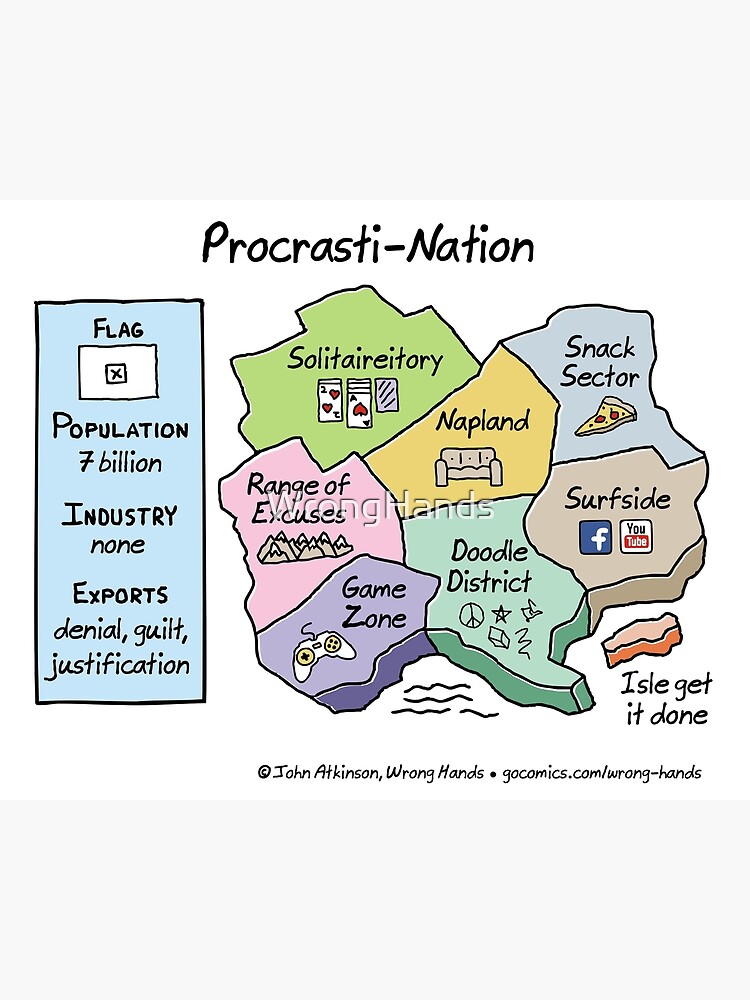 "Procrasti-Nation" Greeting Card for Sale by WrongHands | Redbubble