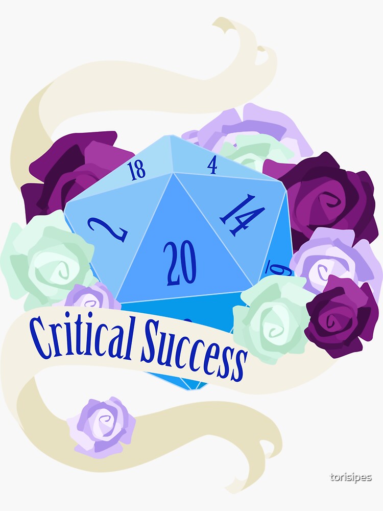 "d20- Critical Success!" Sticker for Sale by torisipes | Redbubble