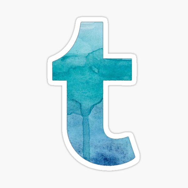 "Blue Watercolor Tumblr Logo" Sticker for Sale by manzae | Redbubble
