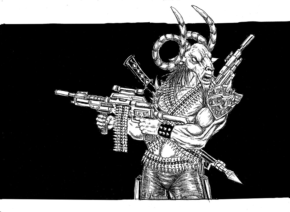 "Goat With Gun" by Alaric Barca | Redbubble