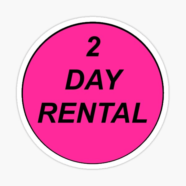 "2 Day Rental" Sticker for Sale by clarkarts24 | Redbubble