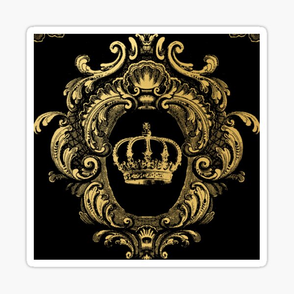 "Ornate Gold Crown Black" Sticker for Sale by grandreverie | Redbubble