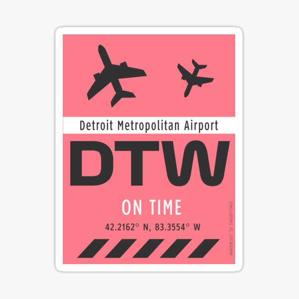 "DTW Detroit style s" Sticker for Sale by Aviators | Redbubble