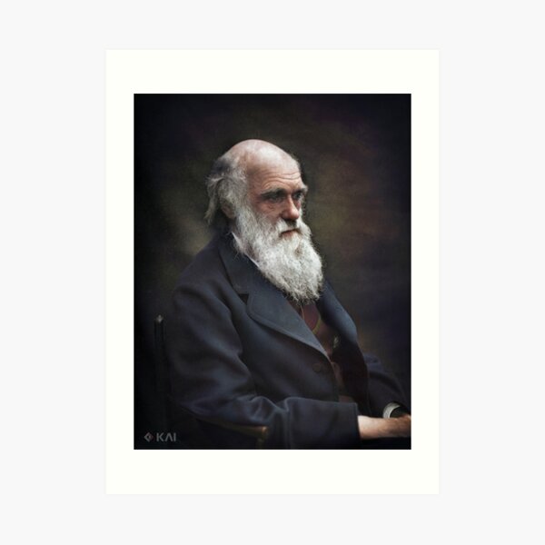 "Charles Darwin 1874 Colorized" Art Print by KAI-Studio | Redbubble