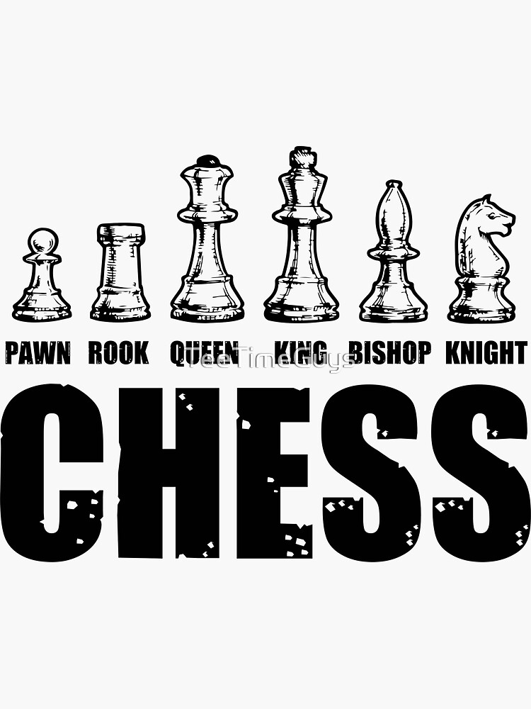 "Chess Rook Pawn Bishop Checkmate V3" Sticker for Sale by TeeTimeGuys ...