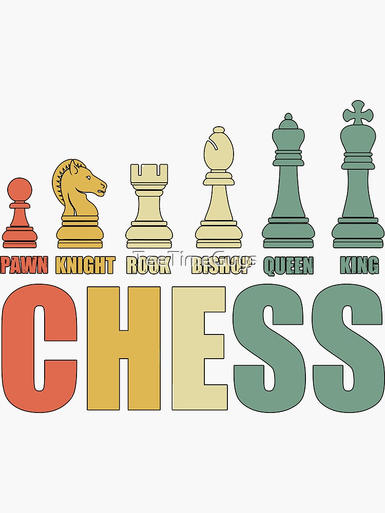 "Chess Rook Pawn Bishop Checkmate V4" Sticker by TeeTimeGuys | Redbubble