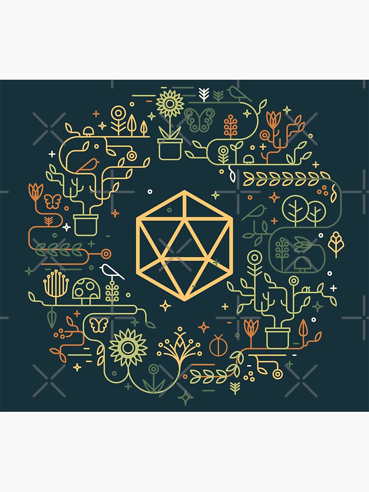 "Polyhedral D20 Dice of The Druid Minimalist Tabletop RPG Addict ...