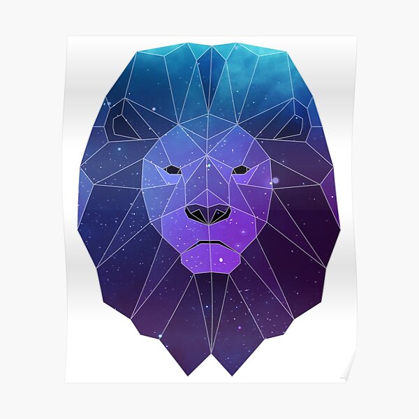 "Galactic Lion" Poster for Sale by yajyolid | Redbubble